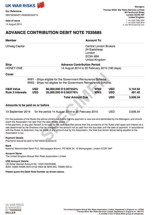 Policy documents - UK War Risks